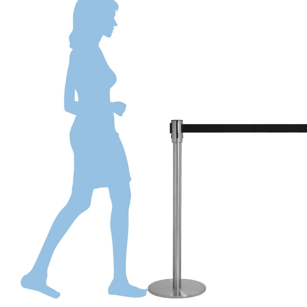 4way Retractable Barrier, Stainless - FEPRO