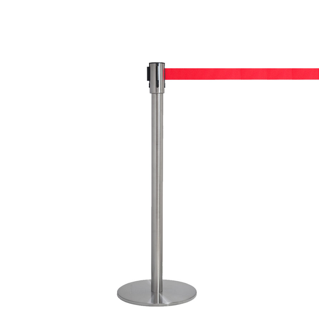 4way Retractable Barrier, Stainless - FEPRO